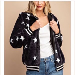 eesome | Jackets & Coats | Hooded Bomber Jacket Size Sm Brand New ...